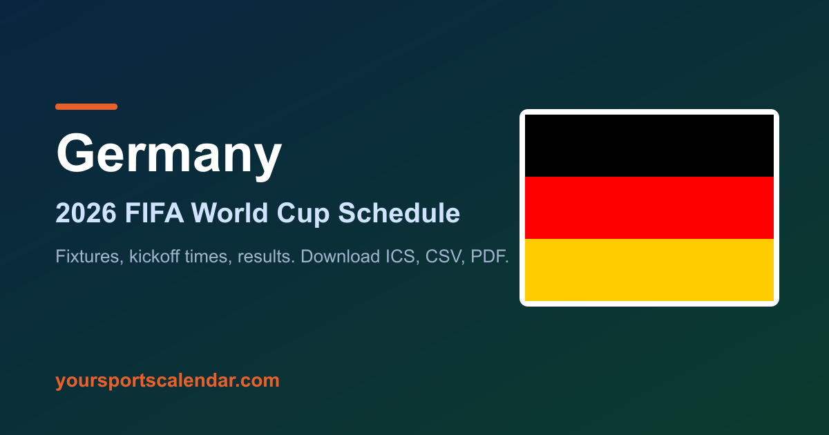 Germany 2026 Schedule - World Cup | Your Sports Calendar